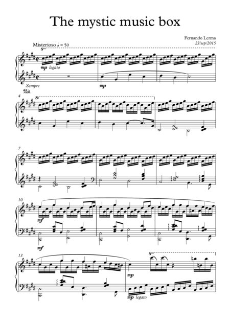 The mystic music box by Fernando Lerma Sheet Music for Piano Solo at ...