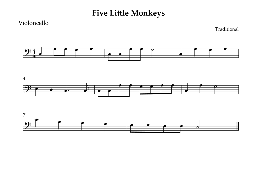 Five Little Monkeys (arr. Wesley S. SIlva by Traditional Sheet Music ...