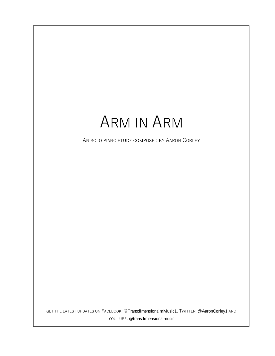 Arm in Arm by Aaron Corley Sheet Music for Piano Solo at Sheet Music Direct