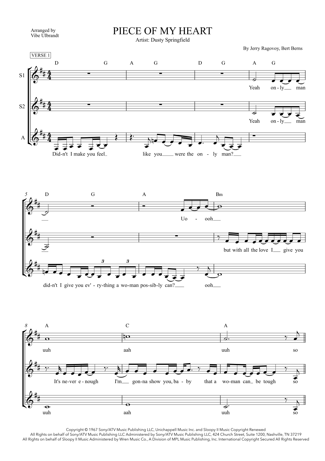 Piece Of My Heart (arr. Vibe Ulbrandt) by Faith Hill Sheet Music for ...