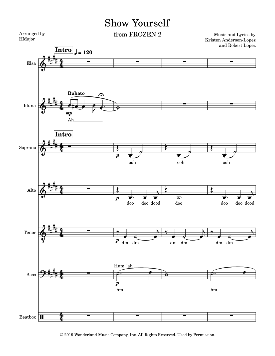 Show Yourself by Robert Lopez Sheet Music for SATB divisi Choir at ...