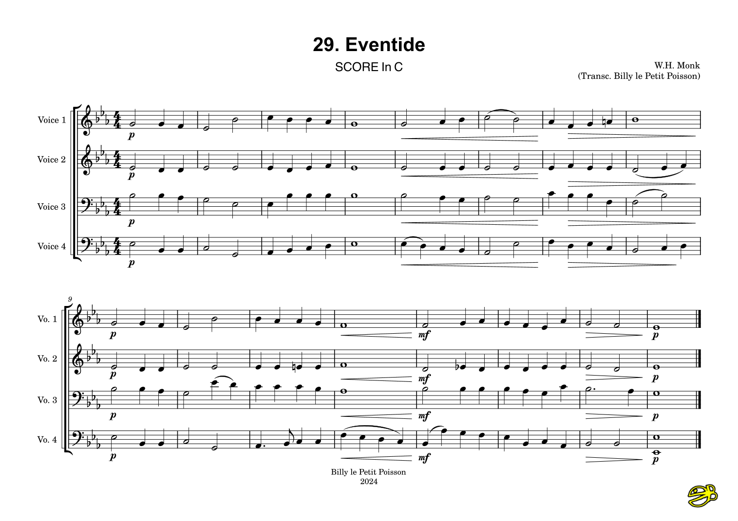 Eventide (Abide With Me) (4 parts Flexible Instrumentation) (arr. Billy ...