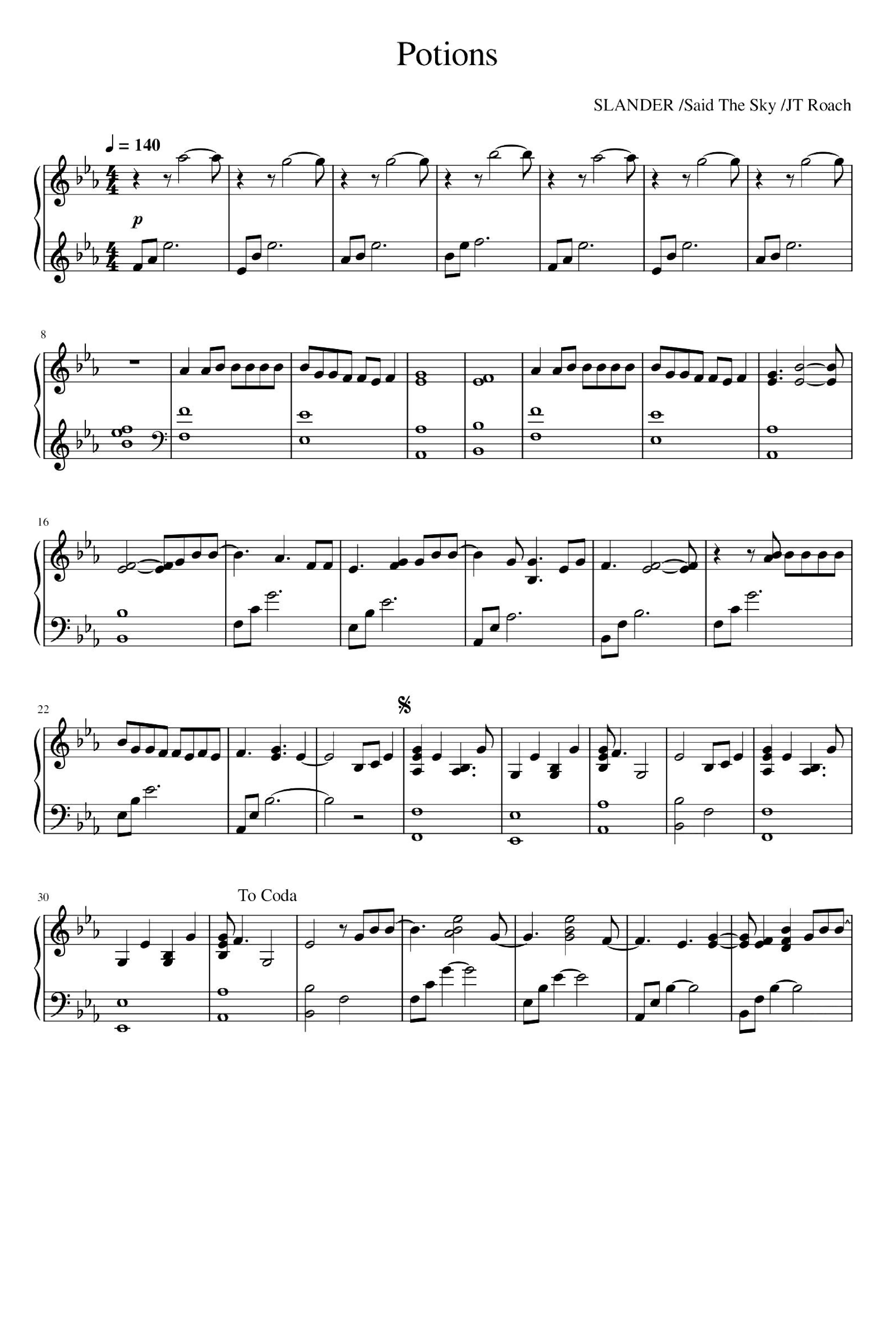 Potions (arr. Slander, Said The Sky, Jt Roach) por Slander, Said The ...