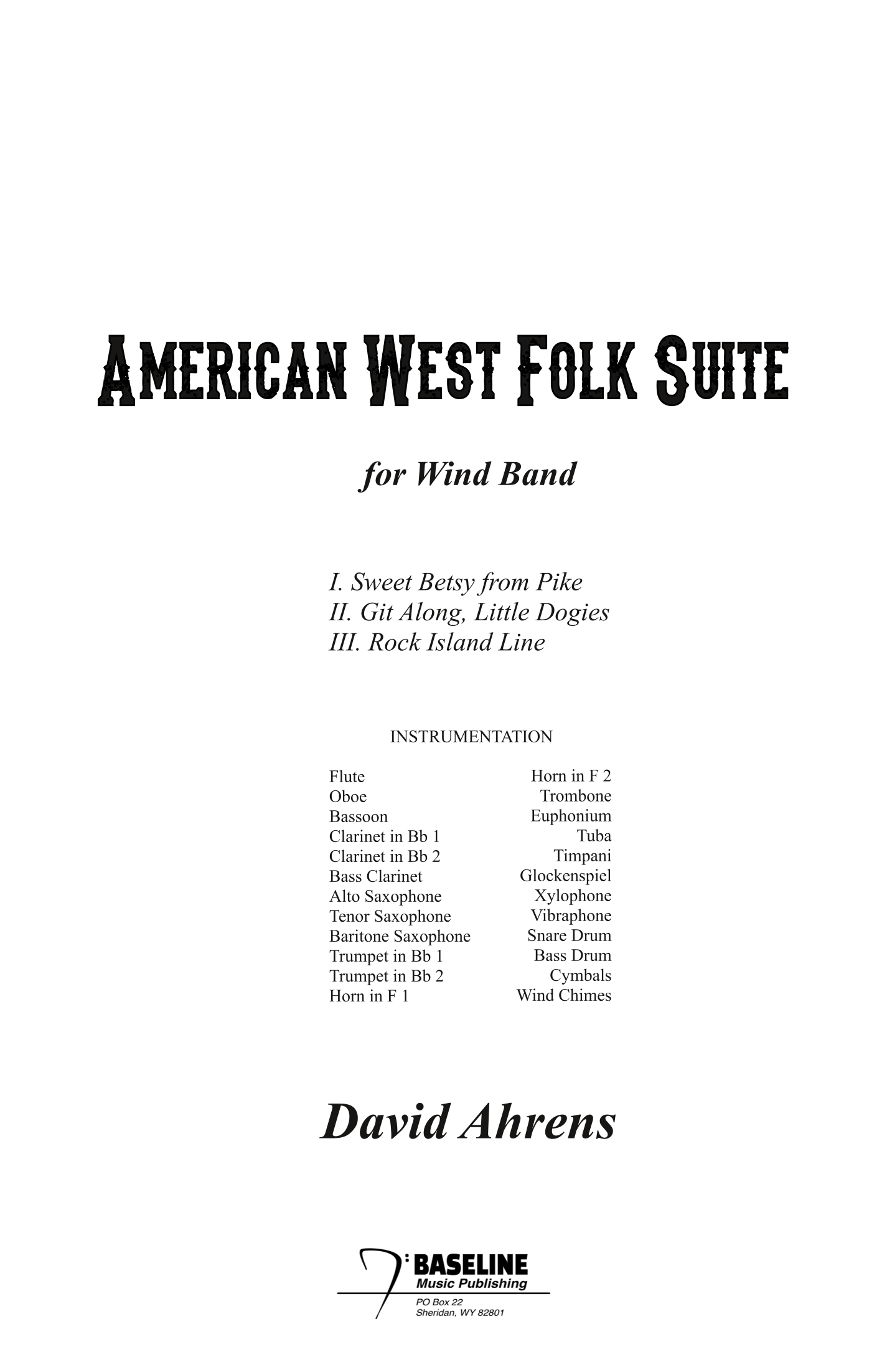 American West Folk Suite by David Ahrens Sheet Music for Concert Band ...