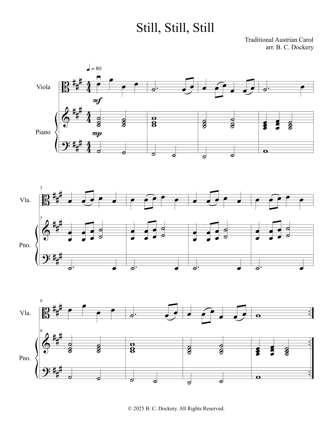 Still, Still, Still (Viola Solo with Piano Accompaniment) (arr. B. C ...