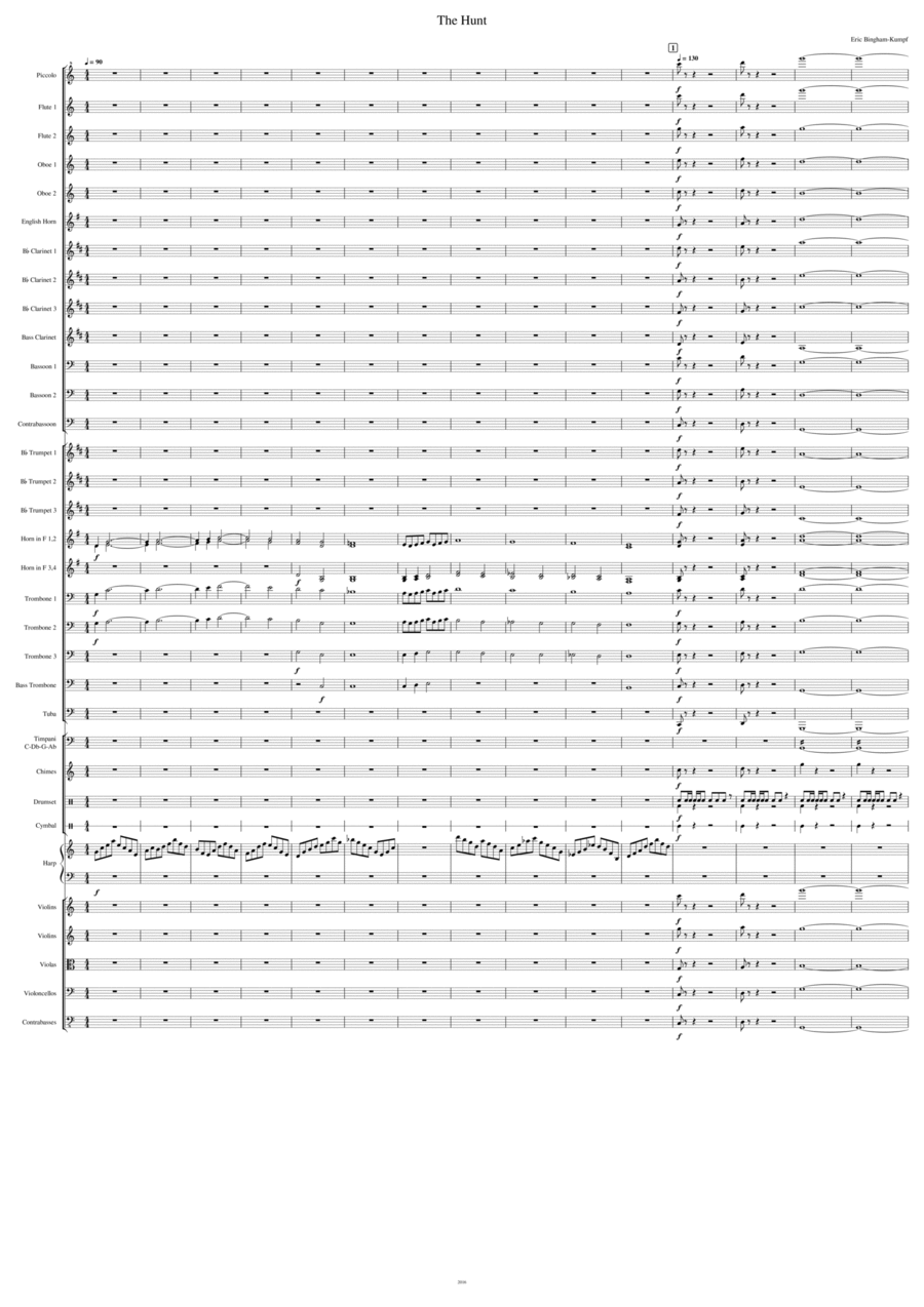 The Hunt Sheet Music | Eric Bingham-Kumpf | Full Orchestra