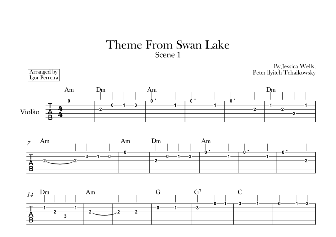 Theme From Swan Lake (arr. Igor Ferreira) by Peter Ilyich Tchaikovsky ...