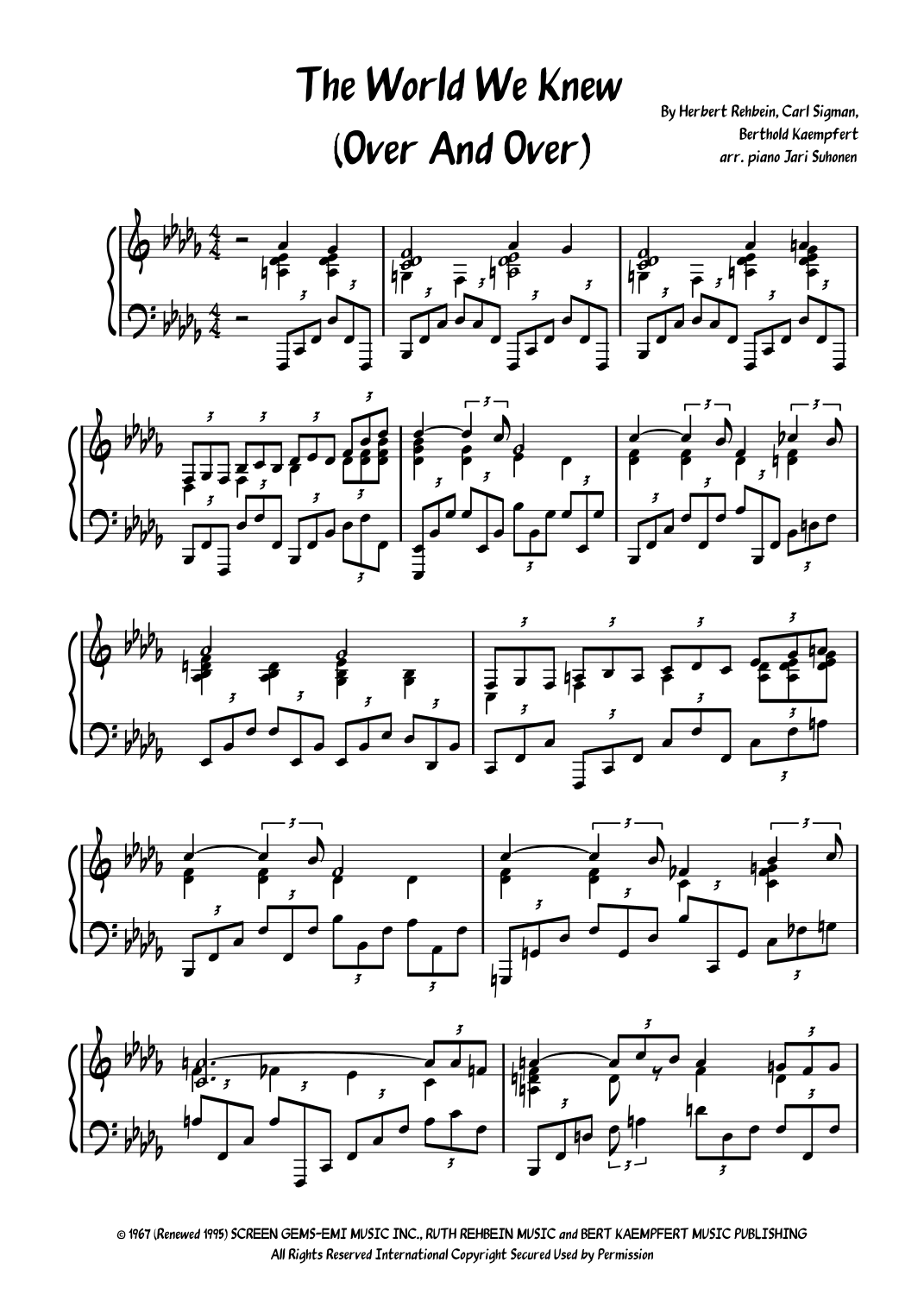 World We Knew (Over And Over) (arr. Jsri Suhonen) by Frank Sinatra ...