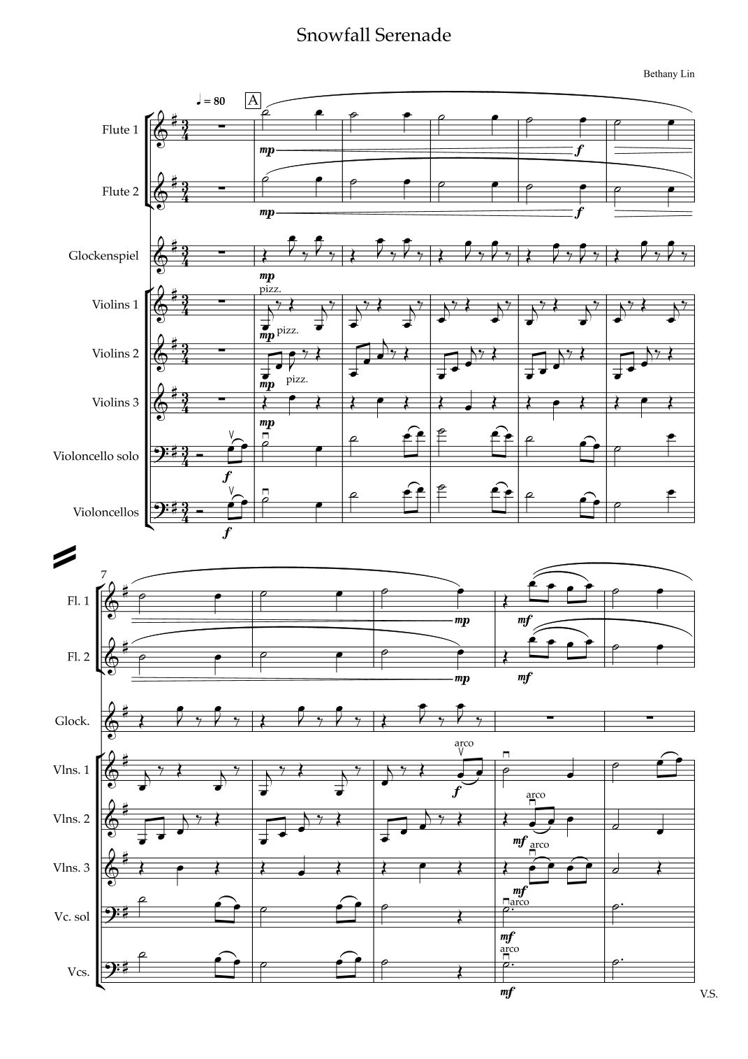 Snowfall Serenade - Score Only by Bethany Lin Sheet Music for Orchestra ...