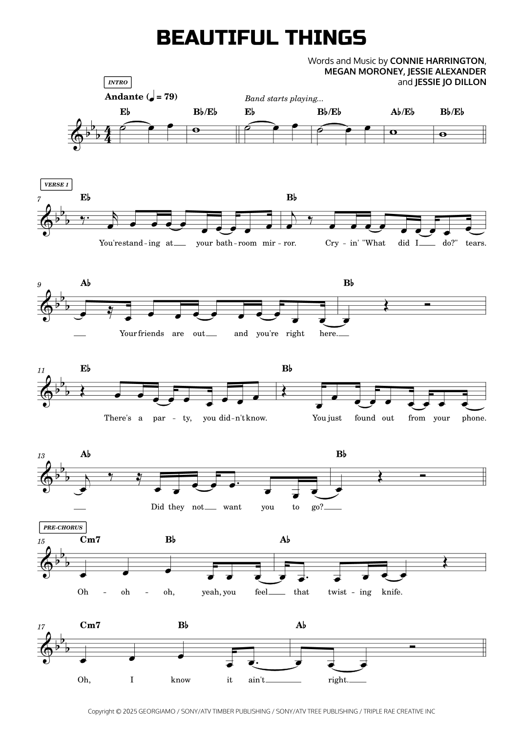 Beautiful Things (arr. Guilherme Correa) by Connie Harrington Sheet ...