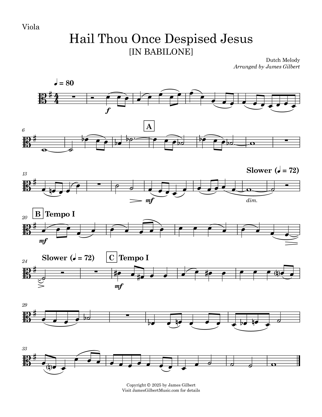 Hail Thou Once Despised Jesus by Dutch Melody Sheet Music for String ...