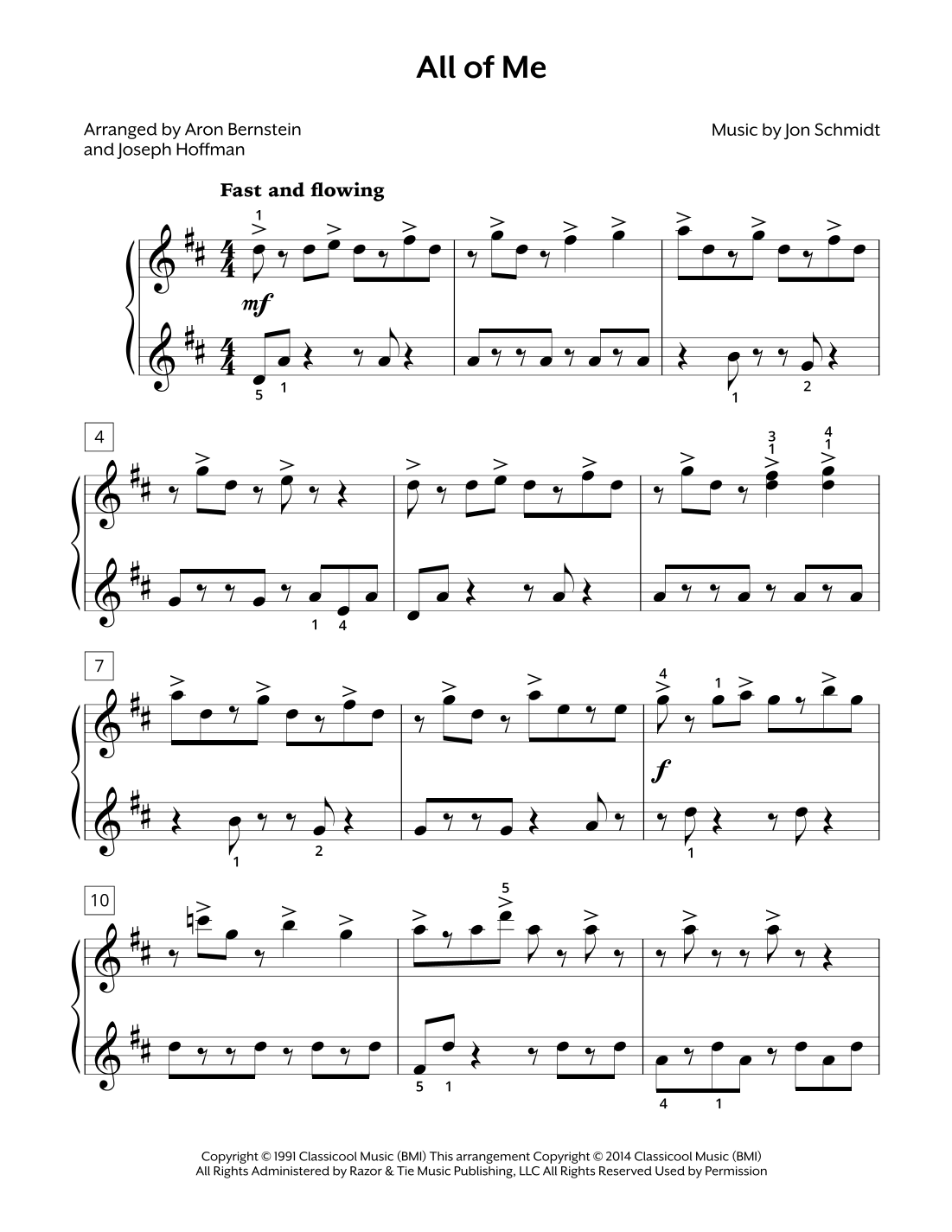 All Of Me (arr. Aron Bernstein and Joseph Hoffman, Hoffman Academy ...