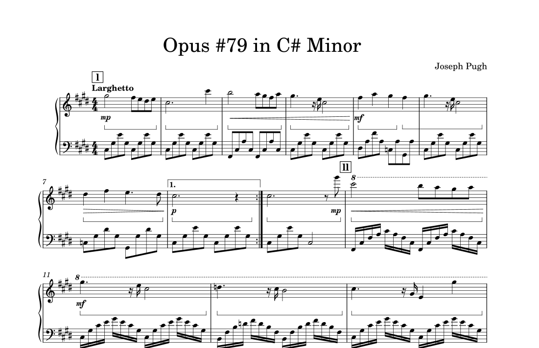 Opus #79 In C# Minor by Various Sheet Music for Piano Solo at Sheet ...