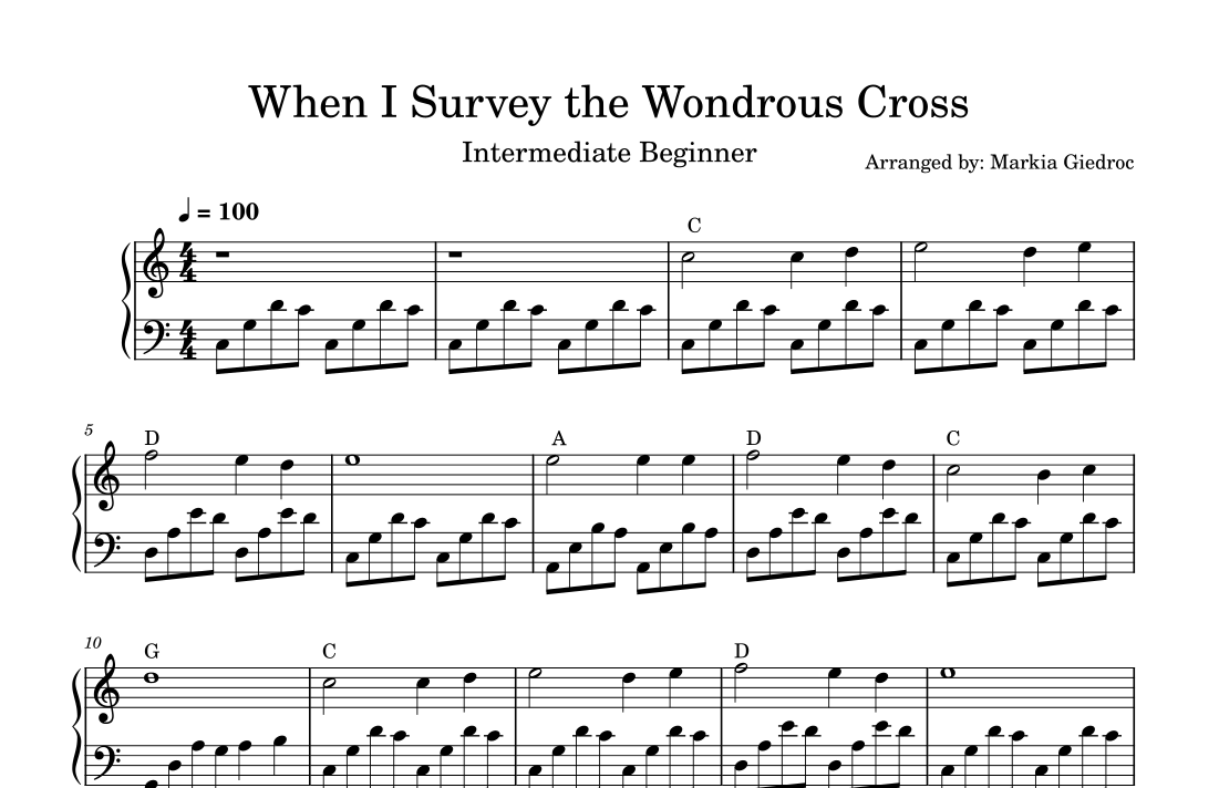 When I Survey the Wondrous Cross (arr. Markia Giedroc) by Isaac Watts ...