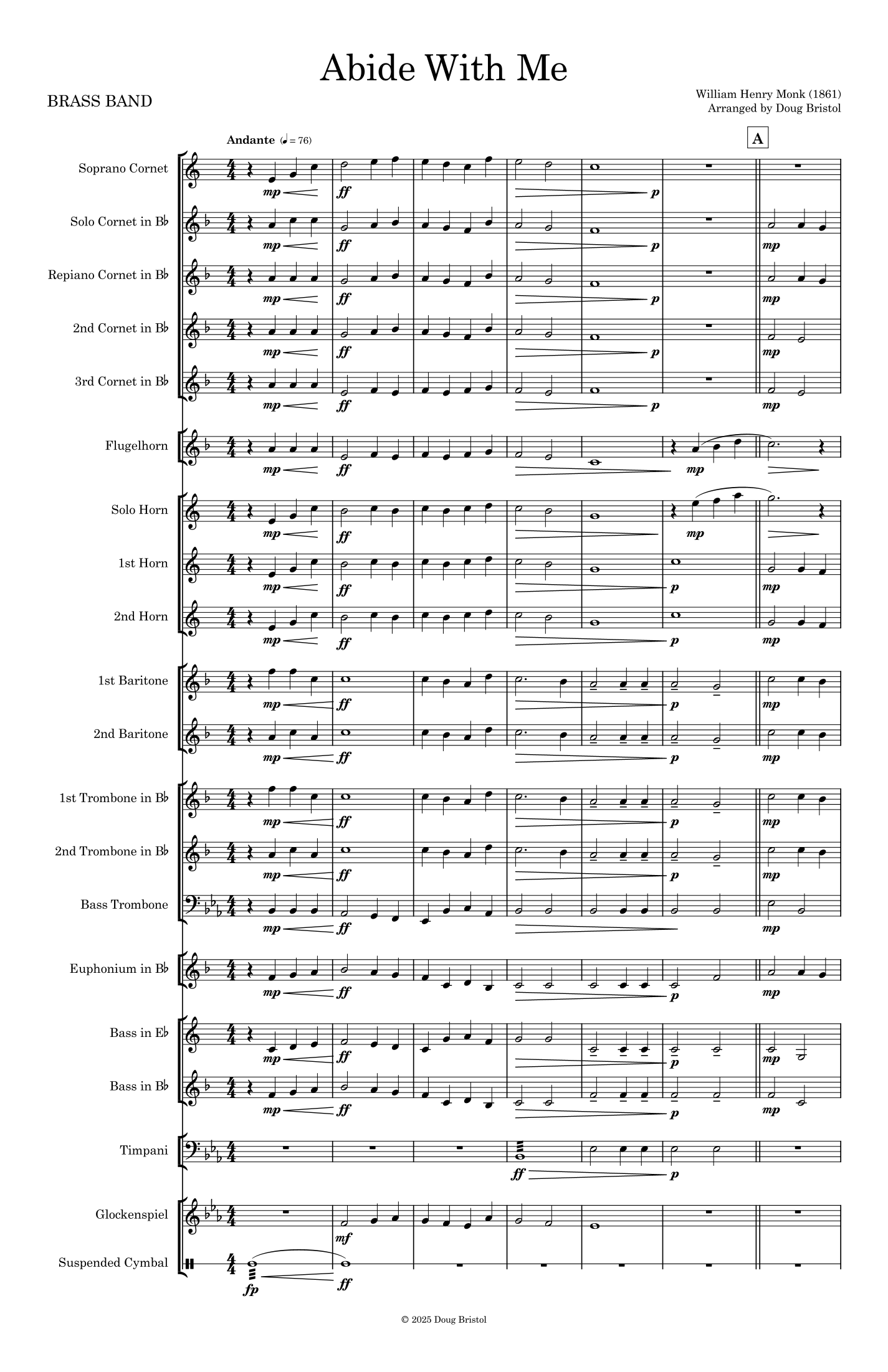 Abide With Me (arr. Doug Bristol) by William Henry Monk Sheet Music for ...