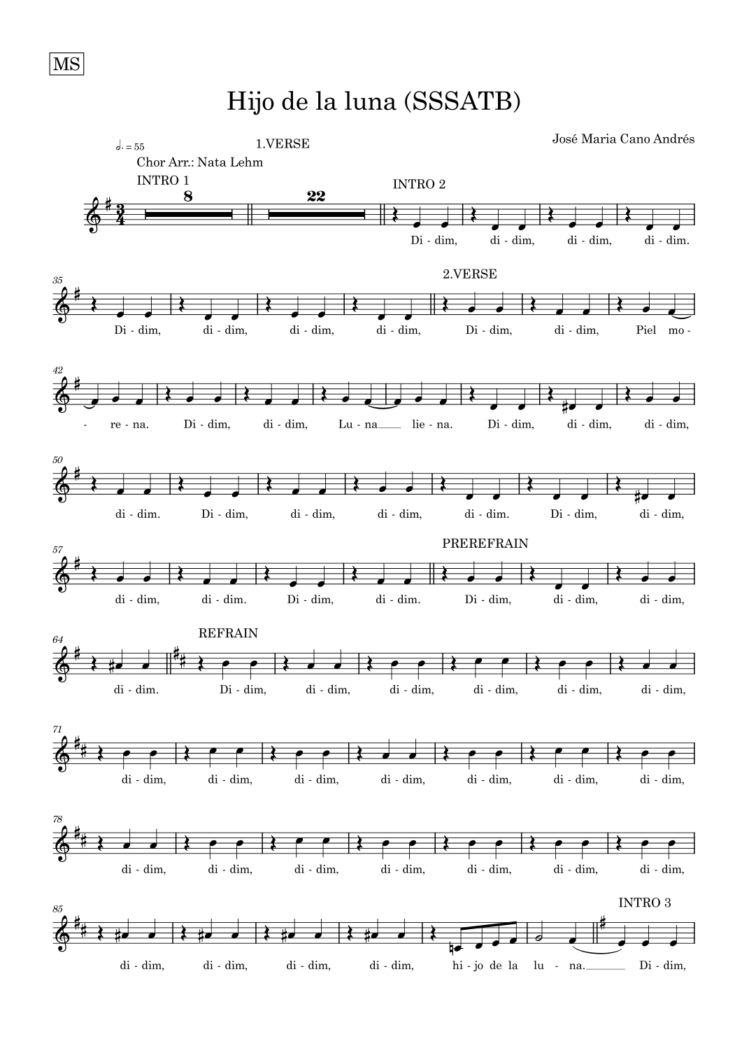 Hijo De La Luna (arr. Nata Lehm) por Sarah Brightman Partituras para ...