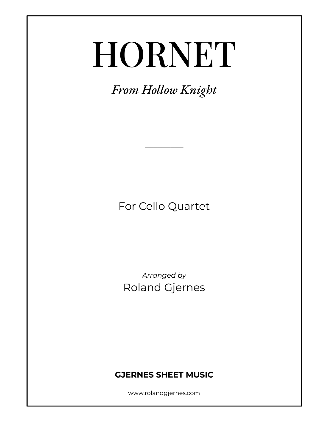 Hollow Knight (arr. Roland Gjernes) by Christopher Larkin Sheet Music ...