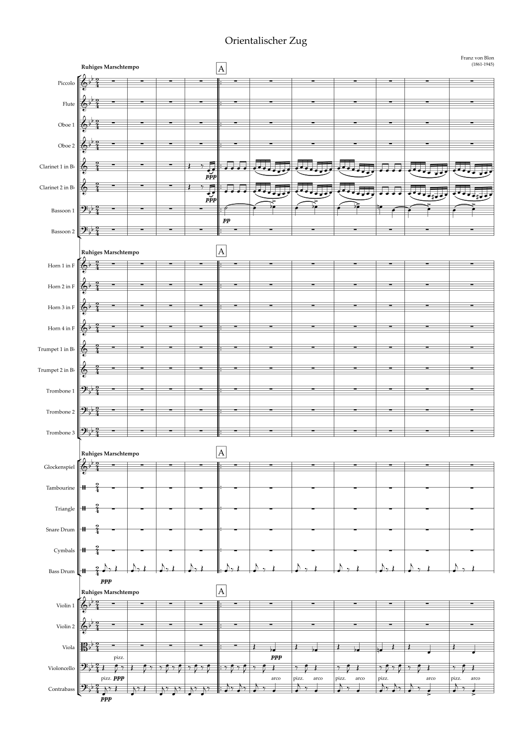 Orientalischer Zug by Franz von Blon Sheet Music for Full Orchestra at ...