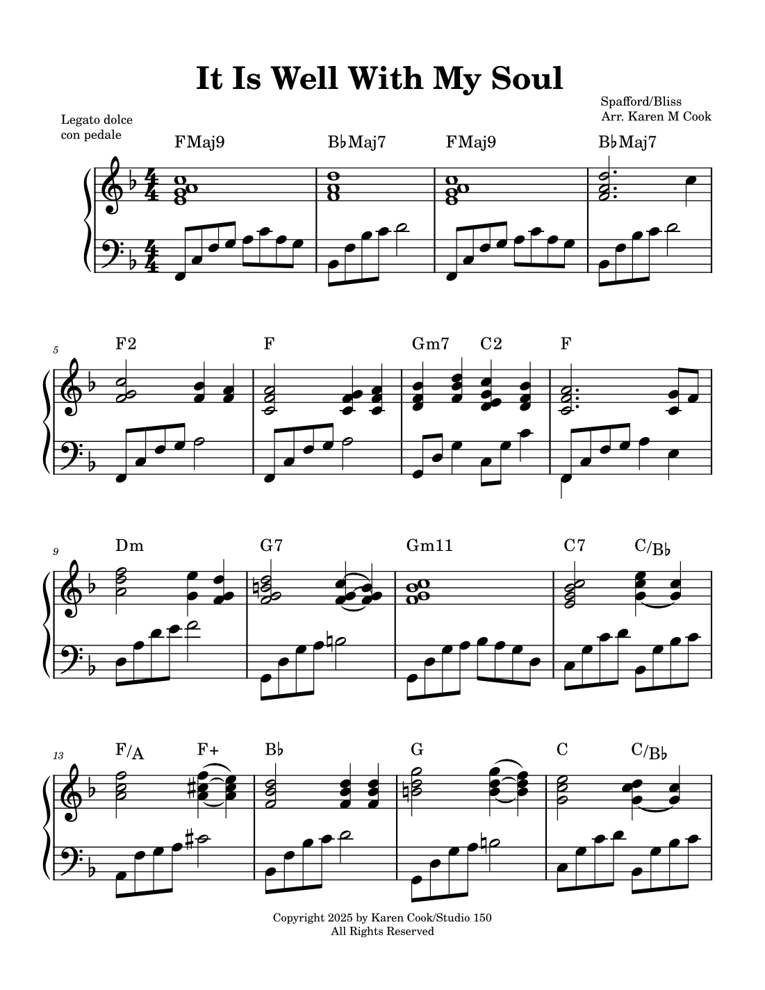 It Is Well With My Soul (arr. Karen M. Cook) por Spafford/Bliss Partituras para Piano solo en ...