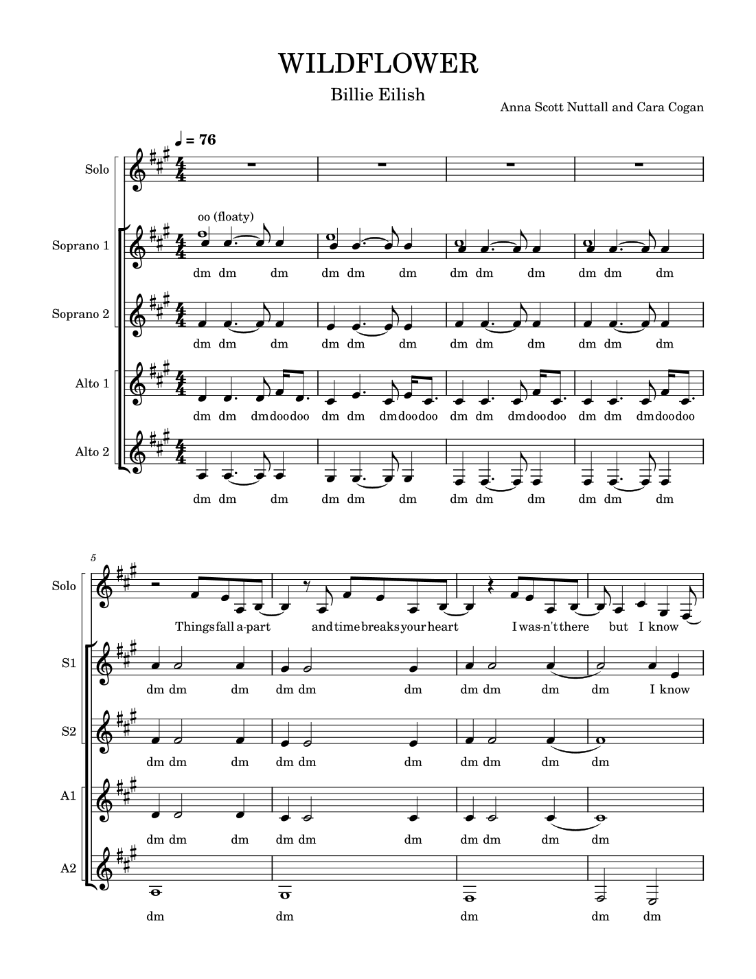 Wildflower (arr. Anna Scott Nuttall and Cara Cogan) by Billie Eilish ...