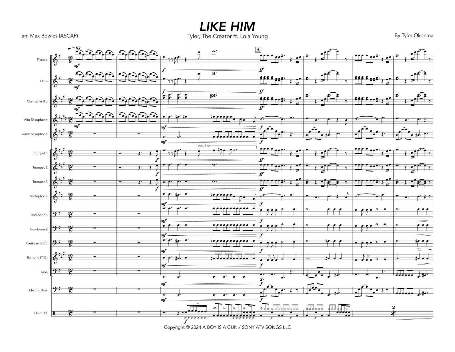 Like Him (arr. Max Bowles (ASCAP)) par tyler the creator Partitions ...