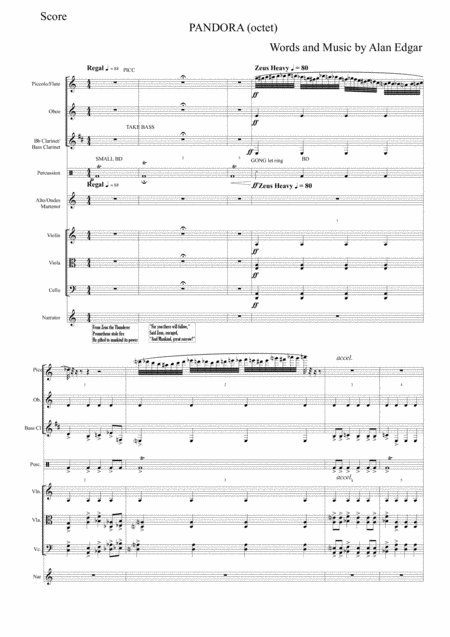 PANDORA for small ensemble by Alan Edgar, words and music Sheet Music ...