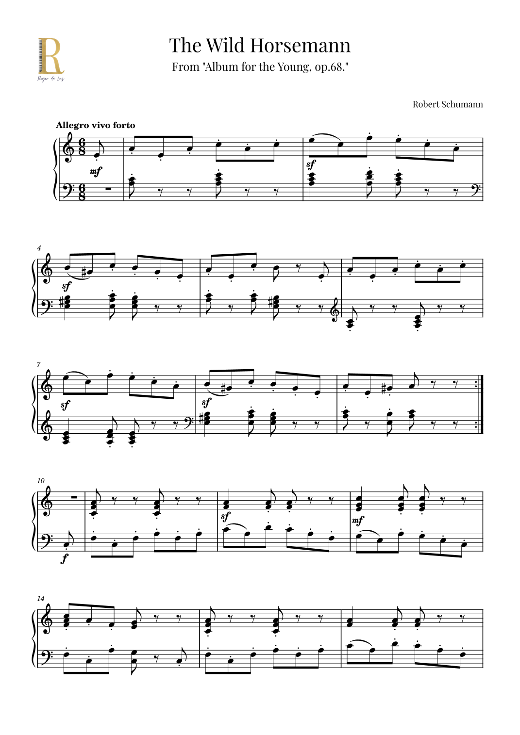 The Wild Horsemann -Schumann - From"Album for the Young, op.68." (arr ...