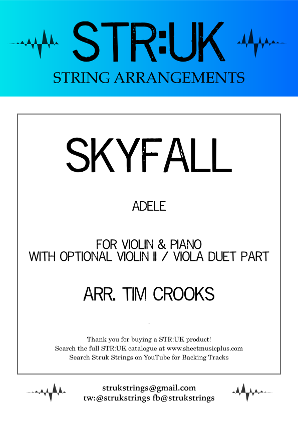 Skyfall (arr. Tim Crooks by Adele Sheet Music for Violin and Piano at ...