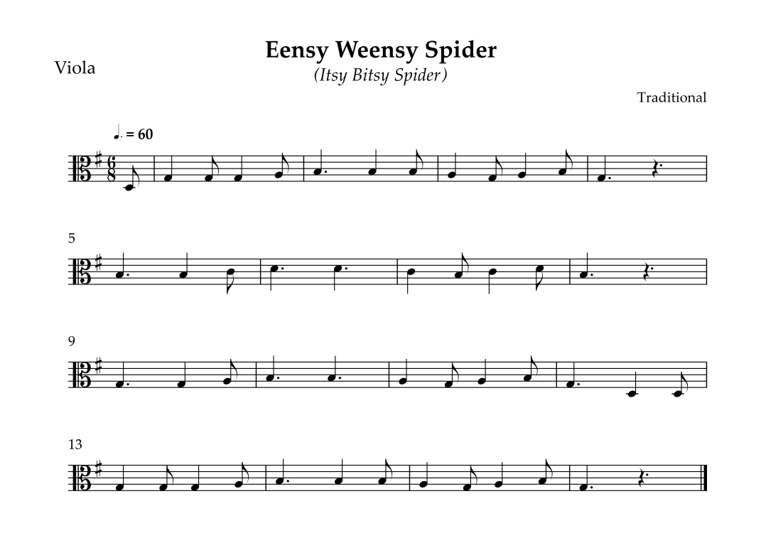 Eensy Weensy Spider (Itsy Bitsy Spider) (arr. Wesley S. SIlva) by ...