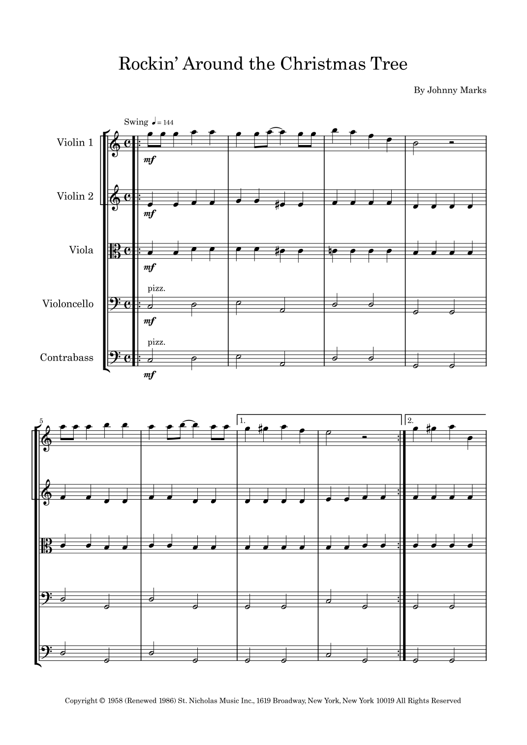 Rockin' Around The Christmas Tree (arr. Glauco Fernandes) by Brenda Lee ...