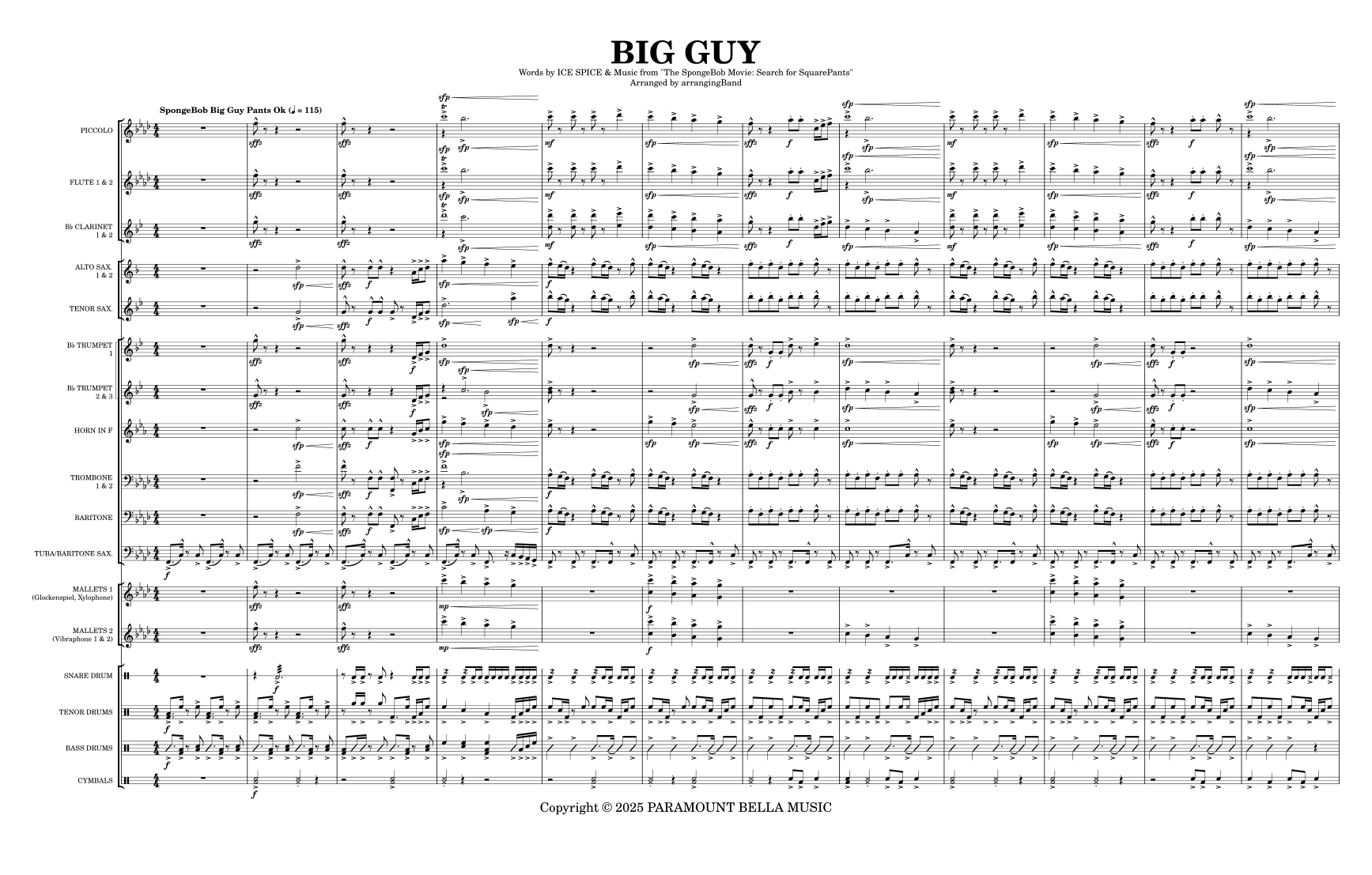 Big Guy by Ephrem Louis Lopez Sheet Music for Marching Band at Sheet ...