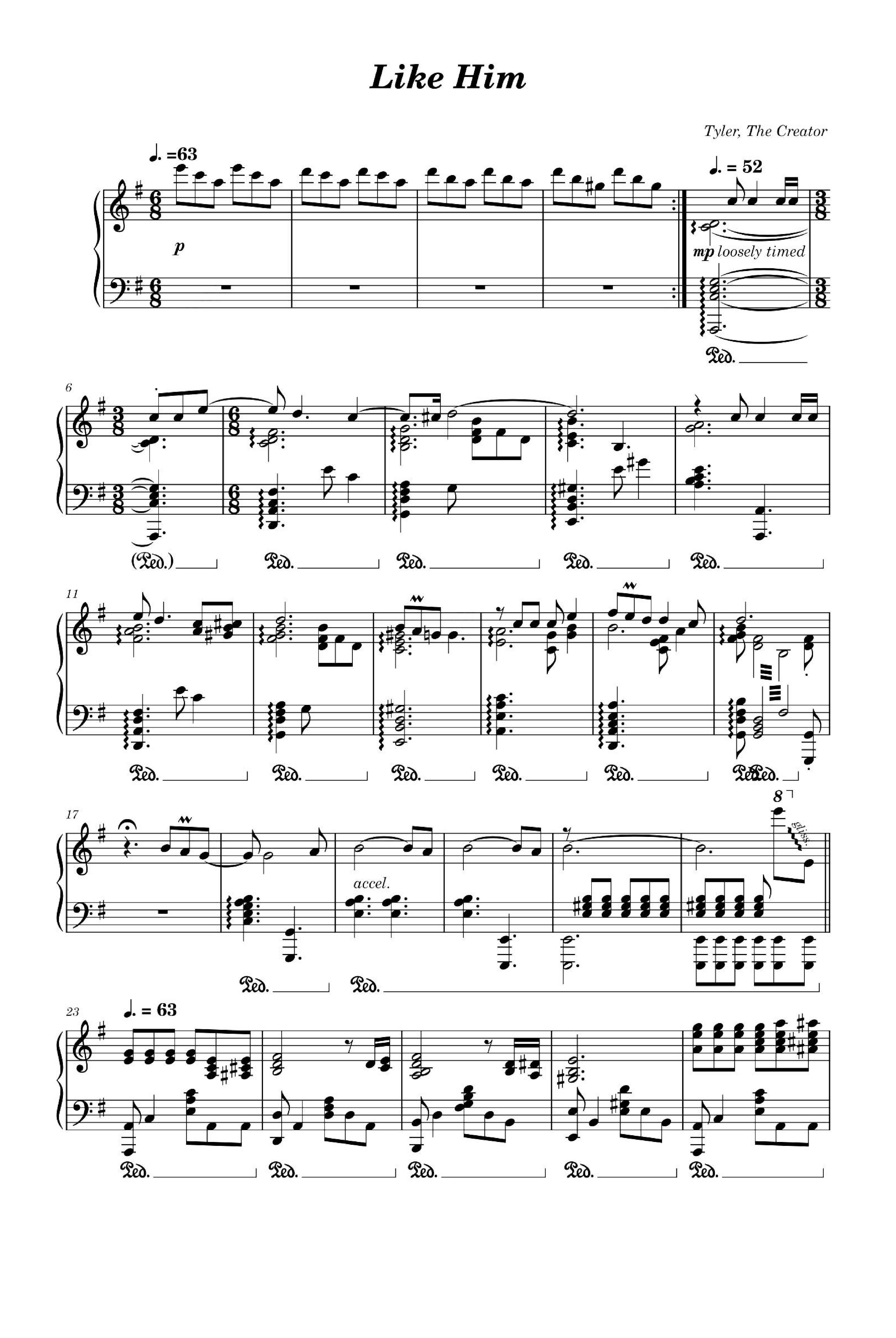 LIKE HIM (ARR. TYLER THE CREATOR) PAR TYLER THE CREATOR PARTITIONS POUR ...
