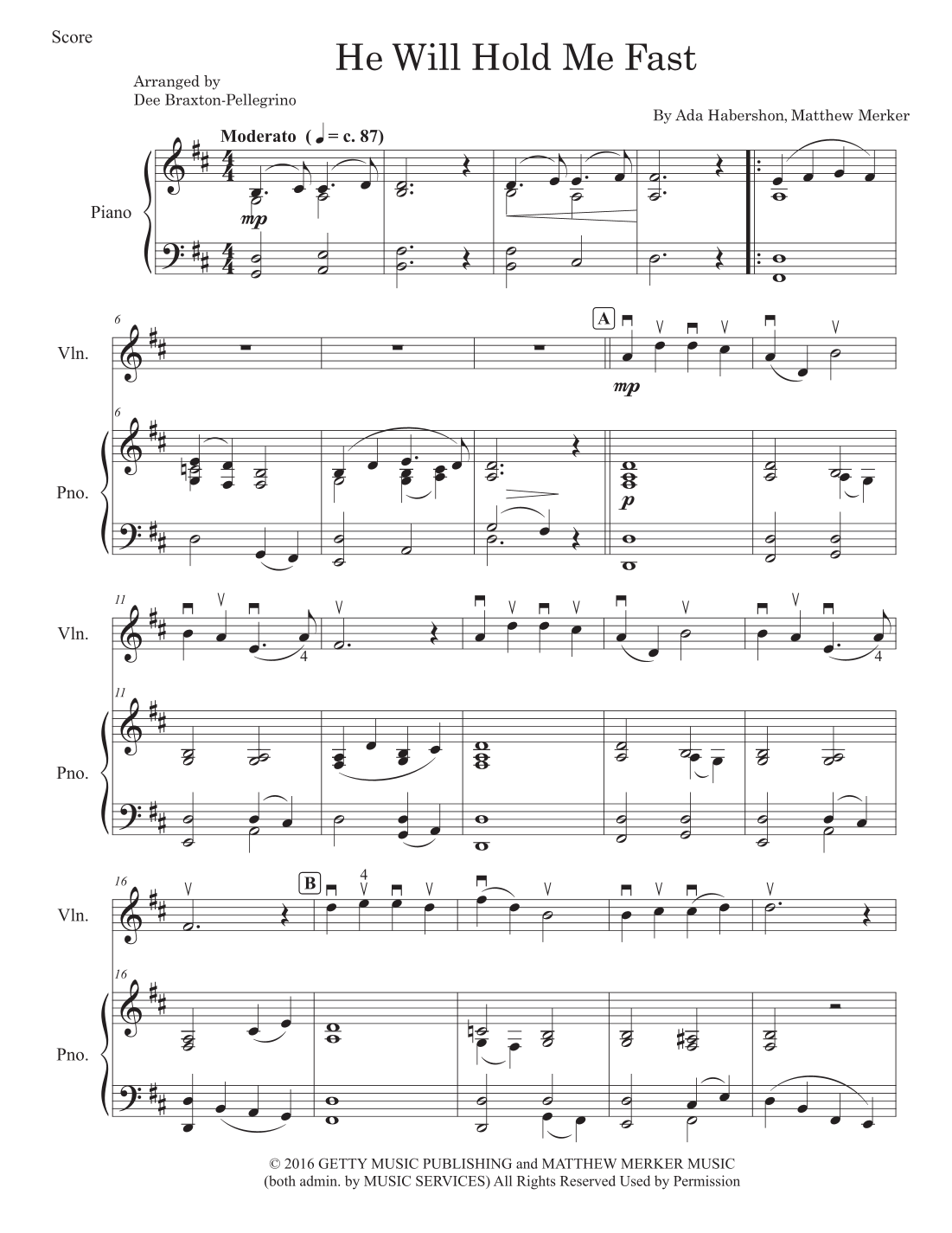 He Will Hold Me Fast (arr. Dee Braxton-Pellegrino by Ada Habershon ...