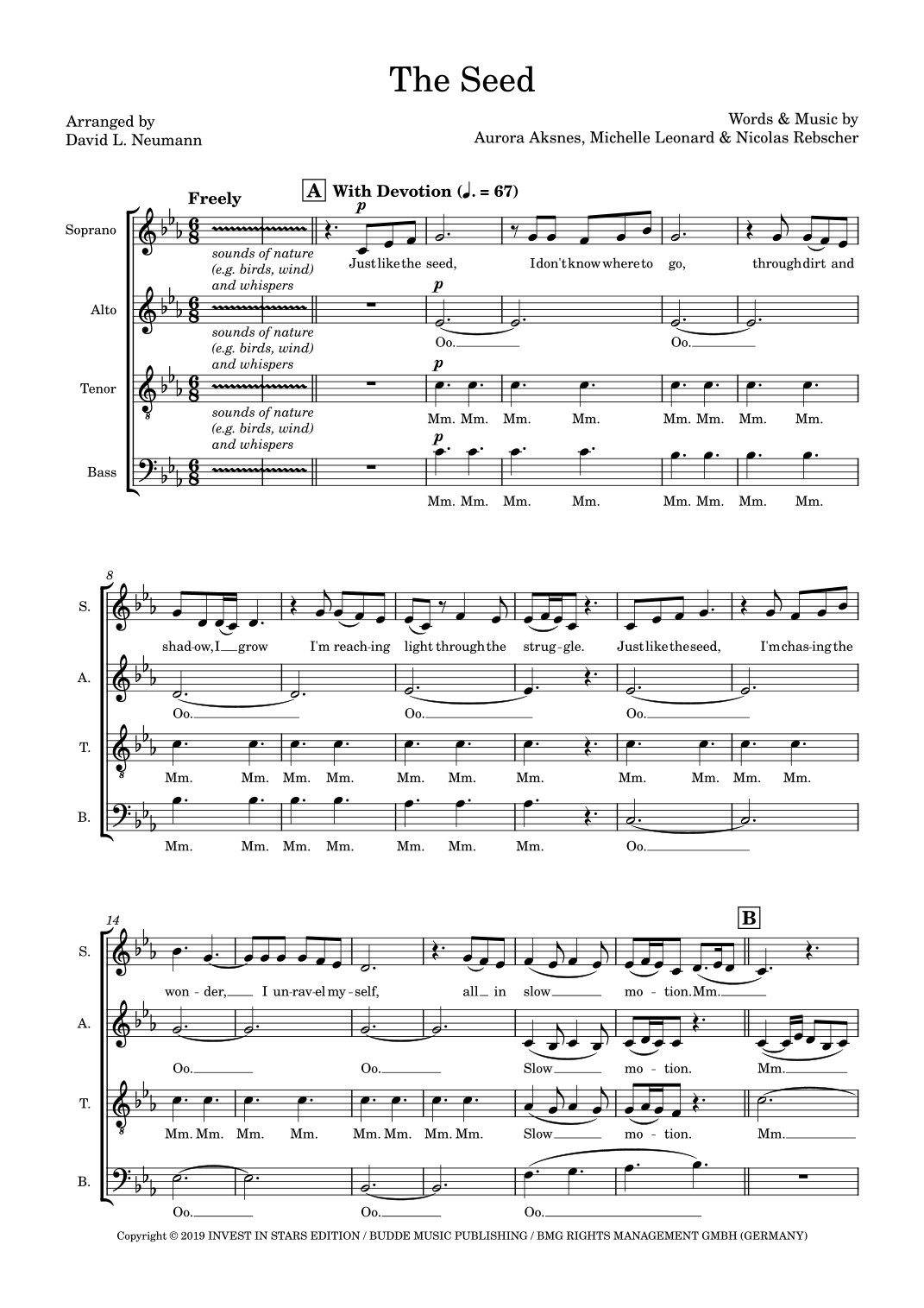 THE SEED (ARR. DAVID L. NEUMANN) VON NICOLAS REBSCHER NOTEN ZUM CHOR ...