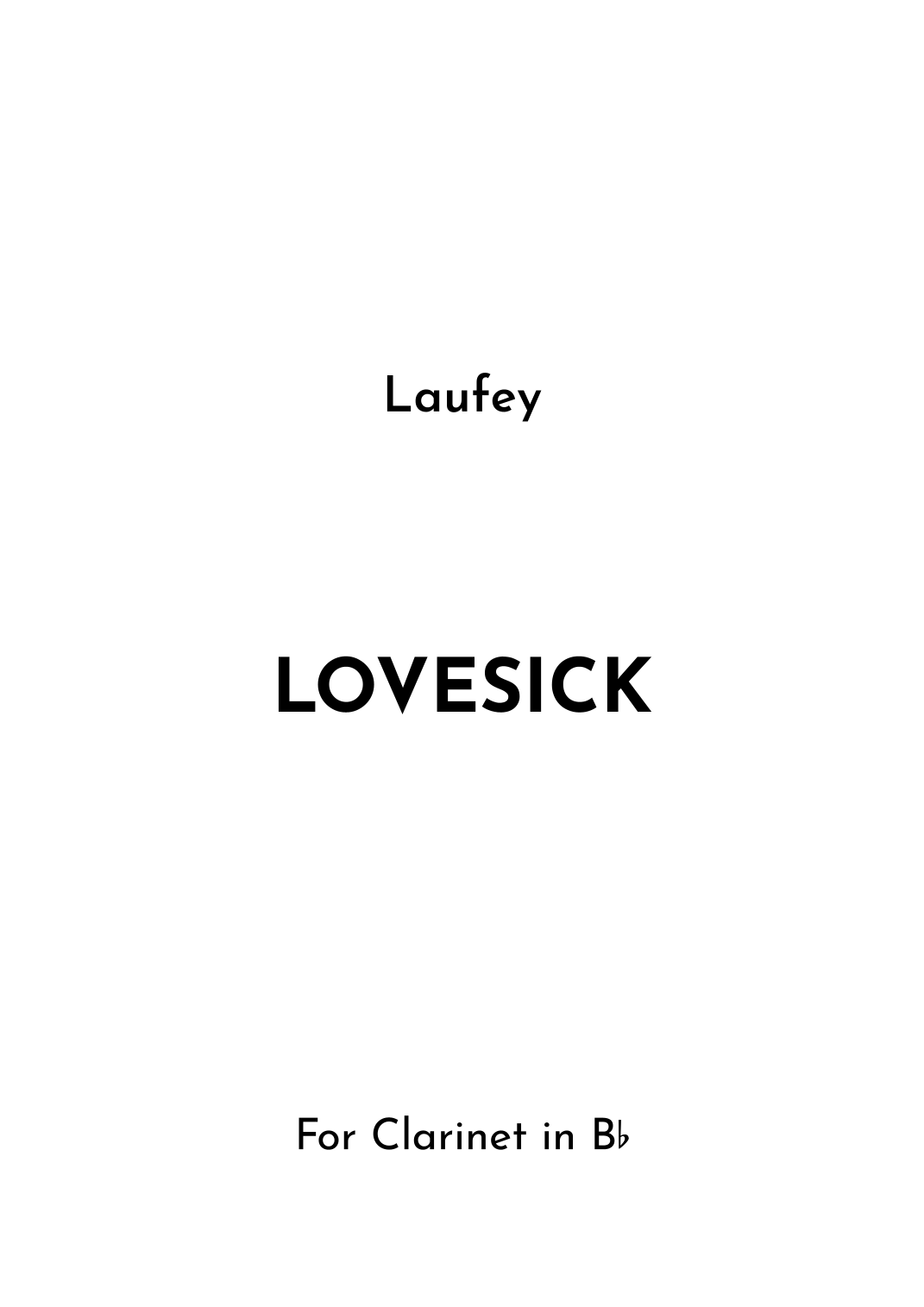 Lovesick (arr. Jireh J.) by Laufey Sheet Music for Clarinet Solo at ...