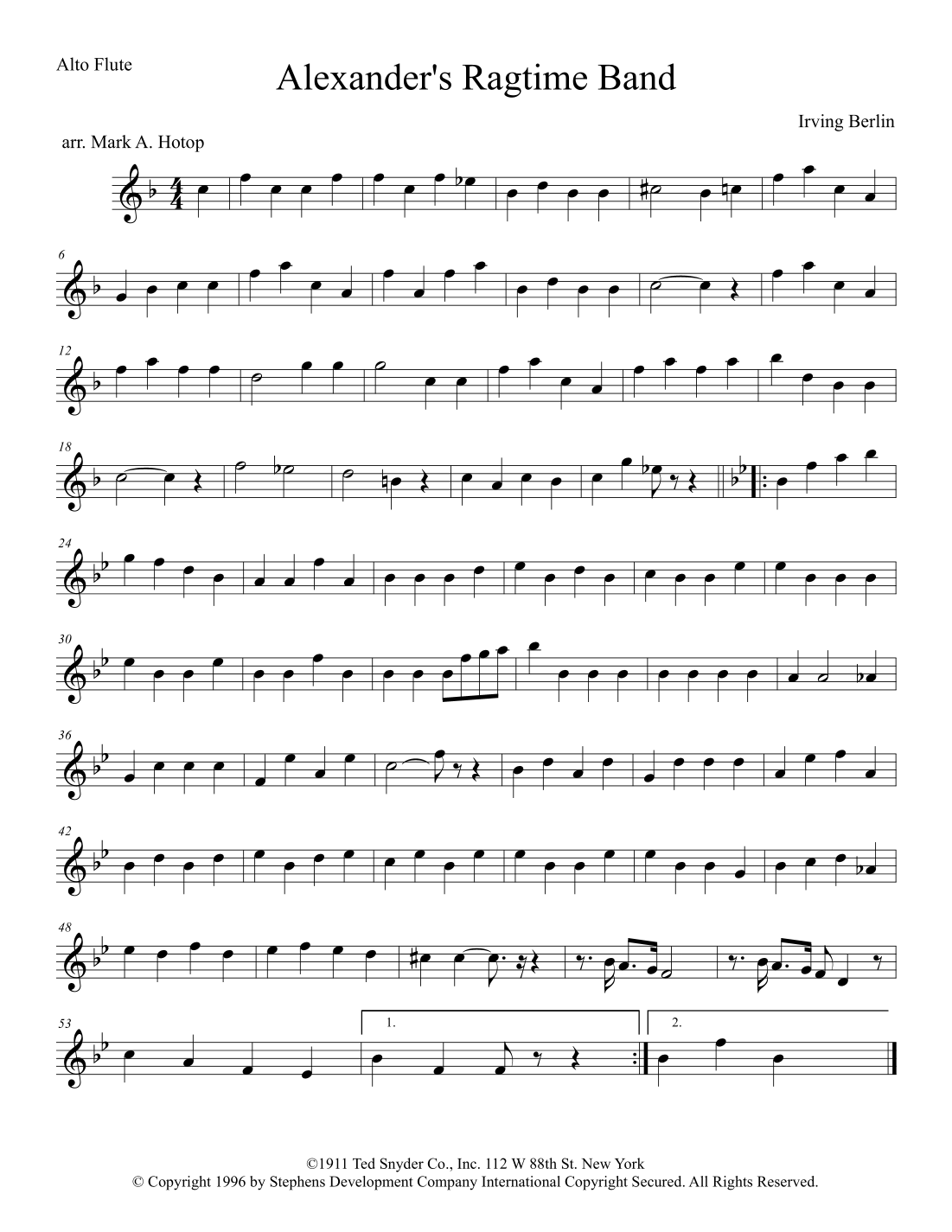 Alexander's Ragtime Band (arr. Mark A. Hotop by Irving Berlin Sheet ...