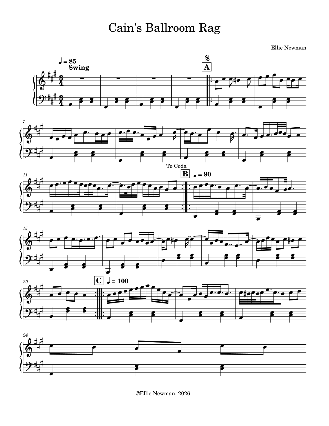 Cain's Ballroom Rag von Ellie Newman Noten zum Klavier solo bei Sheet ...