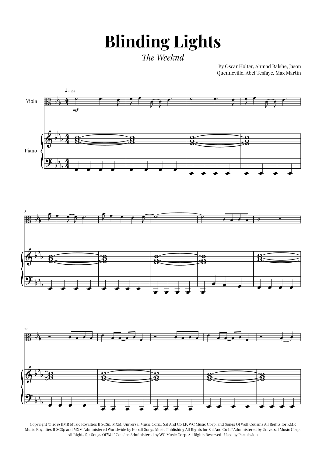 Blinding Lights (arr. Glauco Fernandes) by The Weeknd Sheet Music for ...