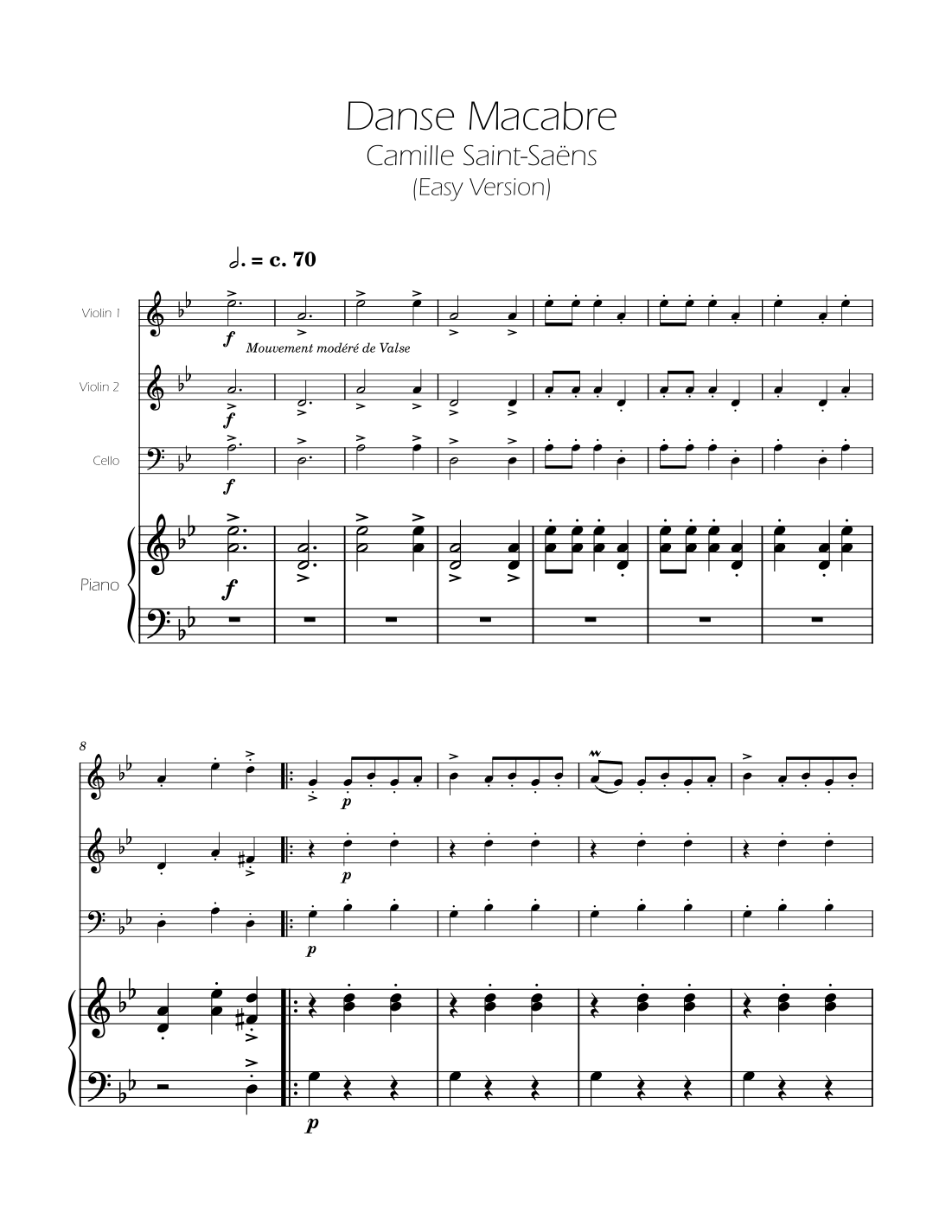 DANSE MACABRE - STRING TRIO (ARR. YGOR NUNES) PAR SAINT-SAËNS ...
