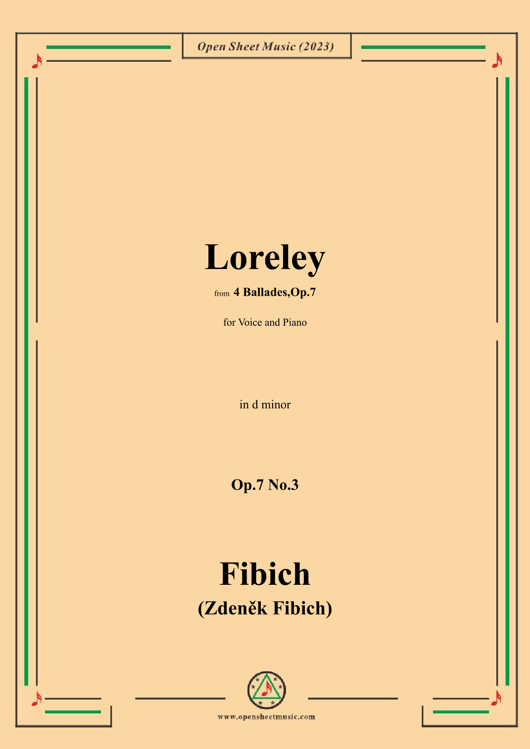 Fibich-Loreley,in d minor (arr. OSM) by Zdenek Fibich Sheet Music for ...
