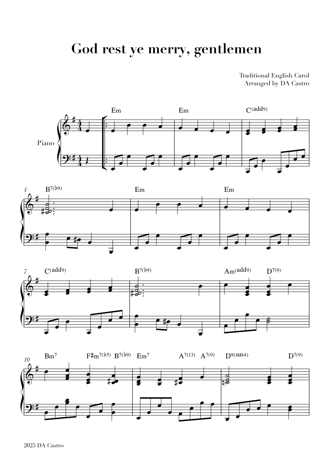 God rest ye merry, gentlemen (arr. DA Castro) by Traditional English ...