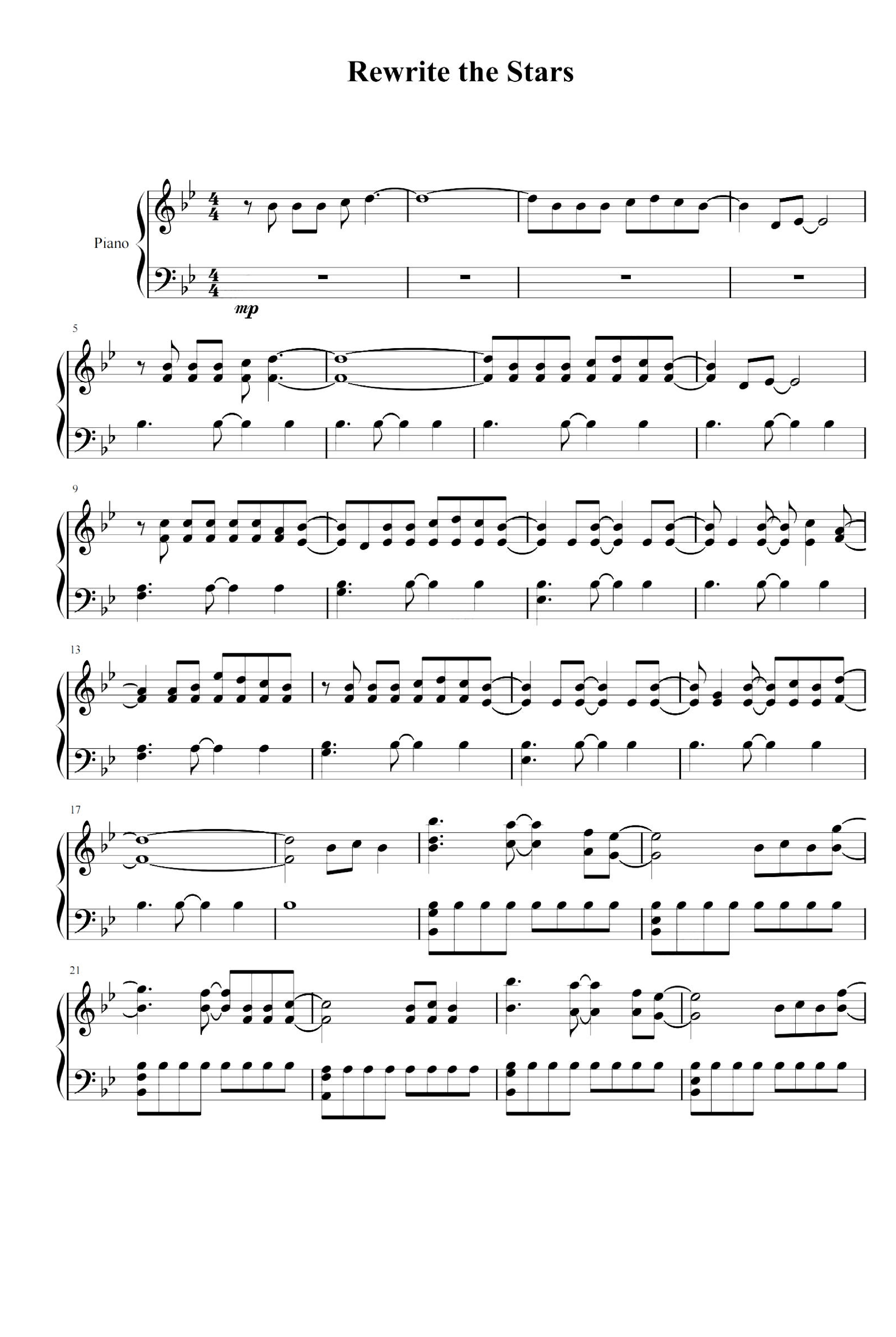 Rewrite The Stars (arr. Zac Efron & Zendaya by Zac Efron & Zendaya ...