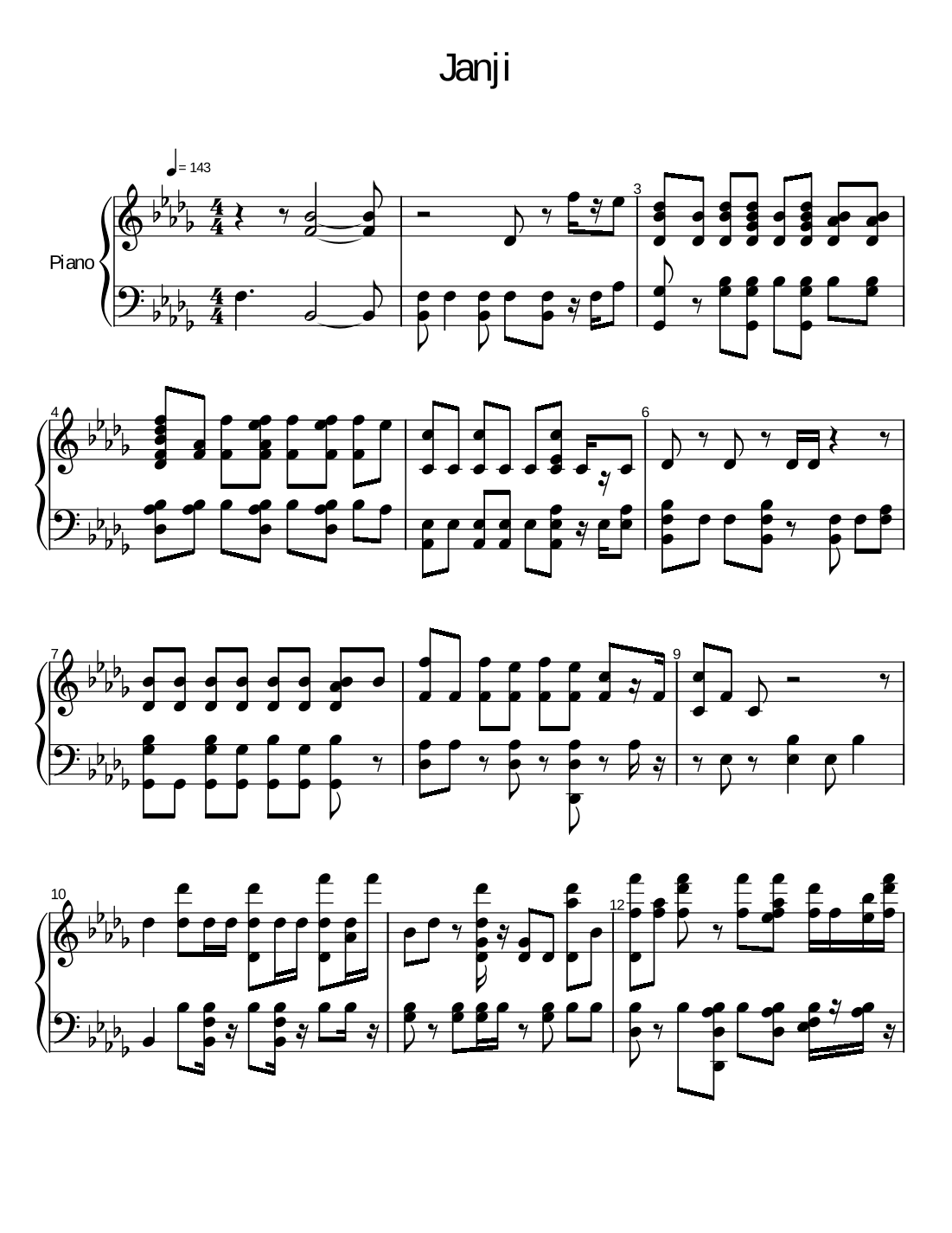 Janji Sheet Music | Ruth J. Johnson | Piano Solo
