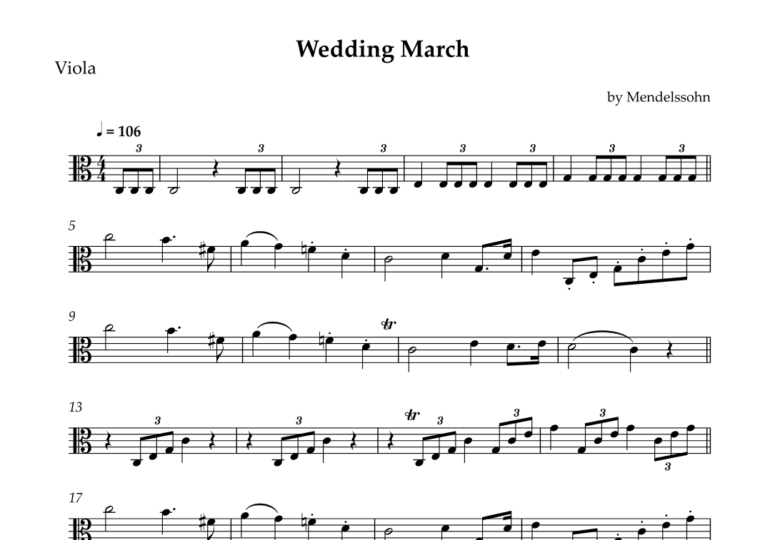 Wedding March (arr. Wesley S. SIlva) by MENDELSSOHN Sheet Music for ...