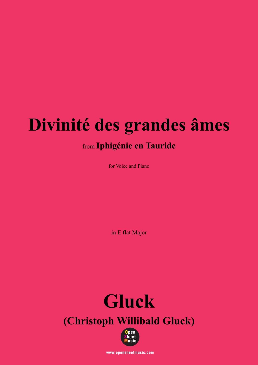 C. W. Gluck-Divinité des grandes âmes,in E flat Major (arr. OSM Press ...