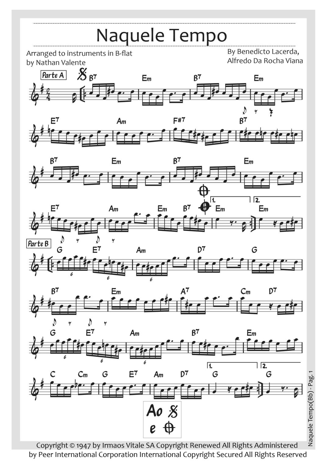 Naquele Tempo (arr. Nathan Valente) by Benedicto Lacerda Sheet Music ...