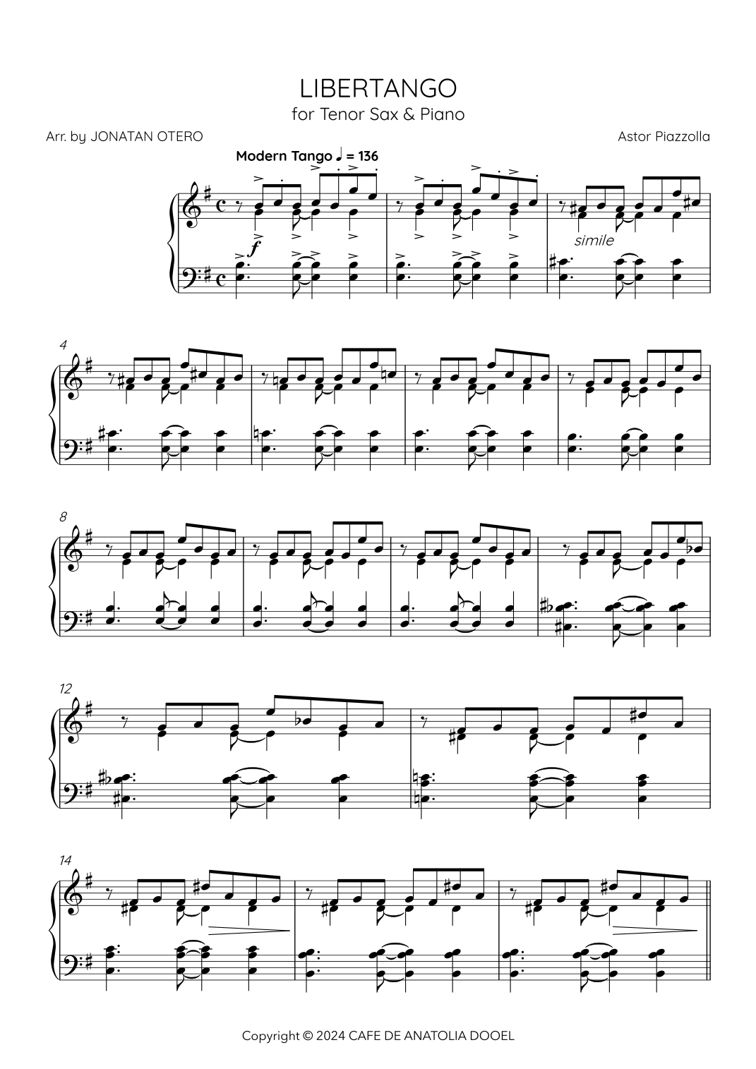 Libertango By A. Piazzolla (arr. JONATAN OTERO) by Timur Kariev ...