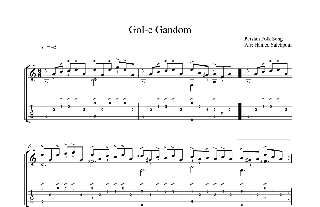 Gol-e Gandom (Wheat flower) (arr. Hamed Salehpour) by Hamed Salehpour ...