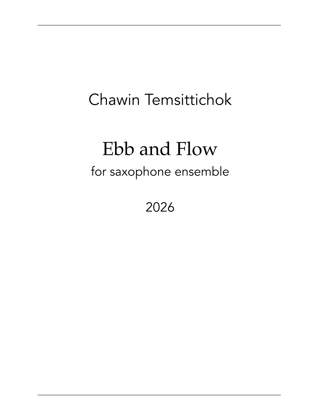 Ebb and Flow by Chawin Temsittichok Sheet Music for Woodwind Ensemble ...