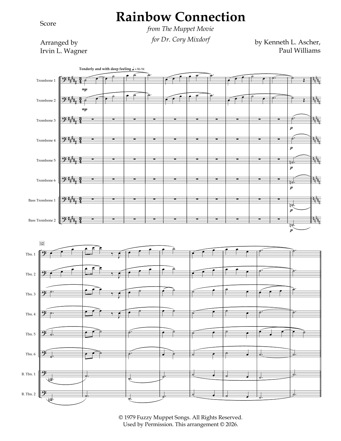 Rainbow Connection (arr. Irvin Wagner by Carrie Hannah Sheet Music for ...